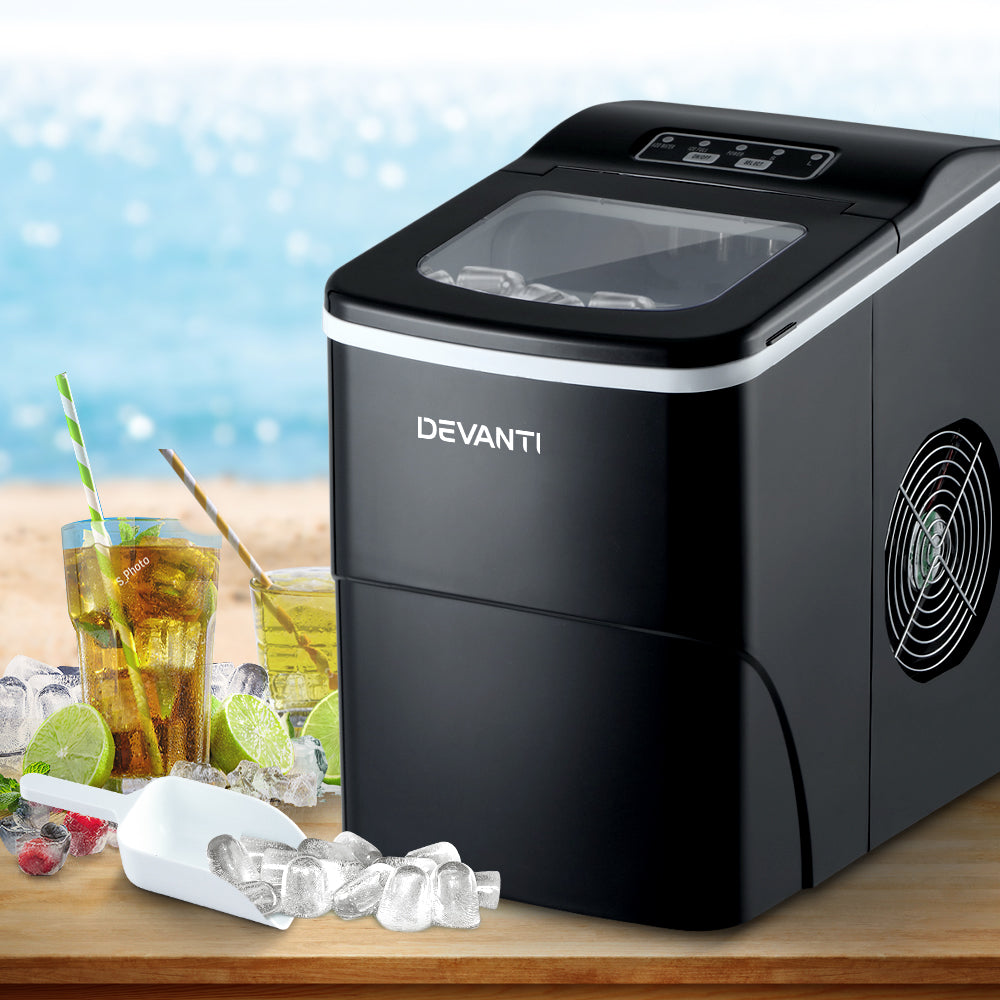2L Portable Home Bar Benchtop Easy Quick Ice Cube Maker - Black ...